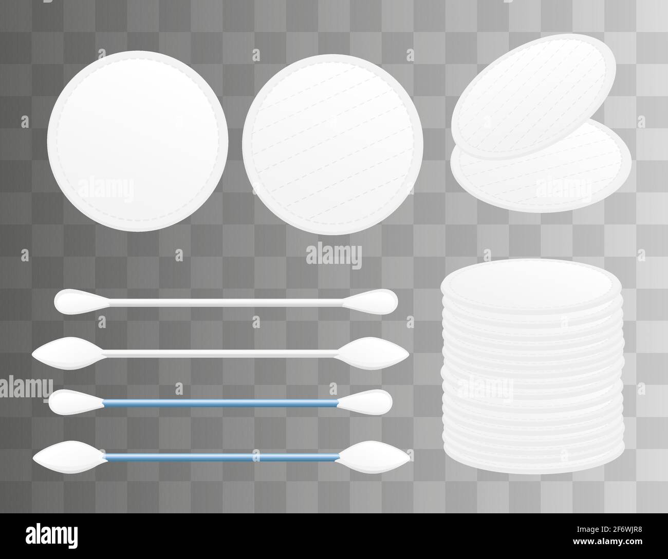 Set of cotton swabs and cotton pads ear stick buds healthy hygiene for ...
