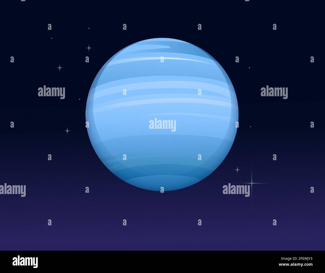 Solar system space object planet Neptune vector illustration on deep ...