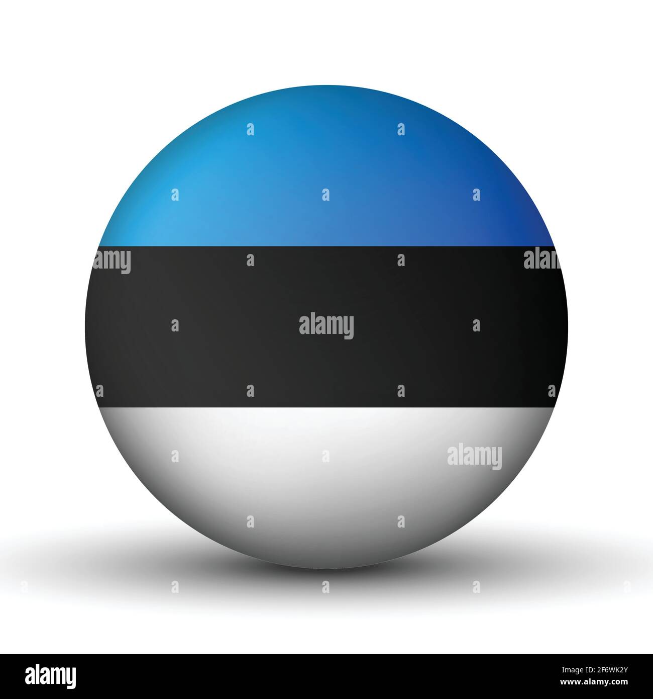 Glass light ball with flag of Estonia. Round sphere, template icon ...