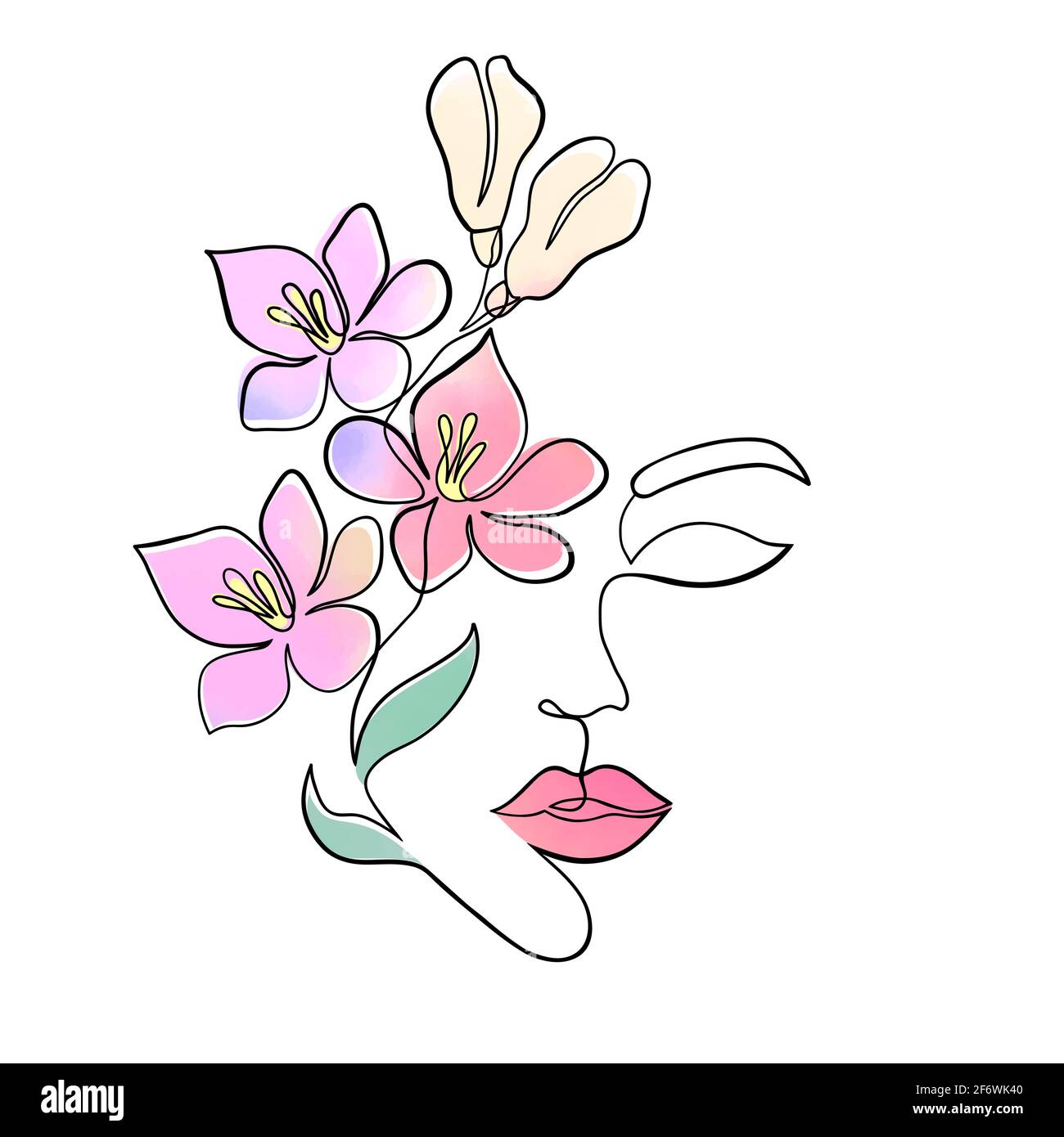 Minimal woman face Stock Vector Image & Art - Alamy