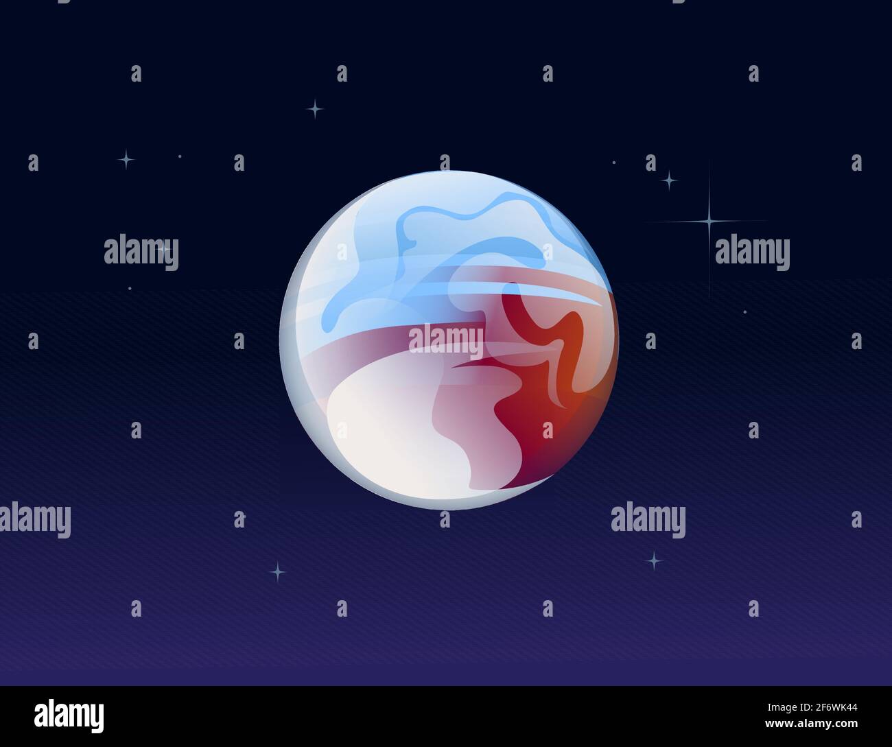 Solar system space object dwarf planet Pluto vector illustration on ...
