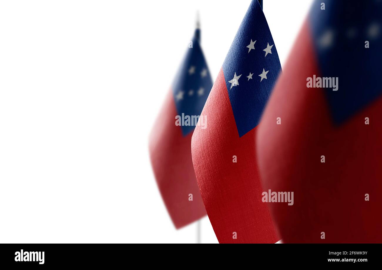 Small national flags of the Samoa on a white background Stock Photo - Alamy