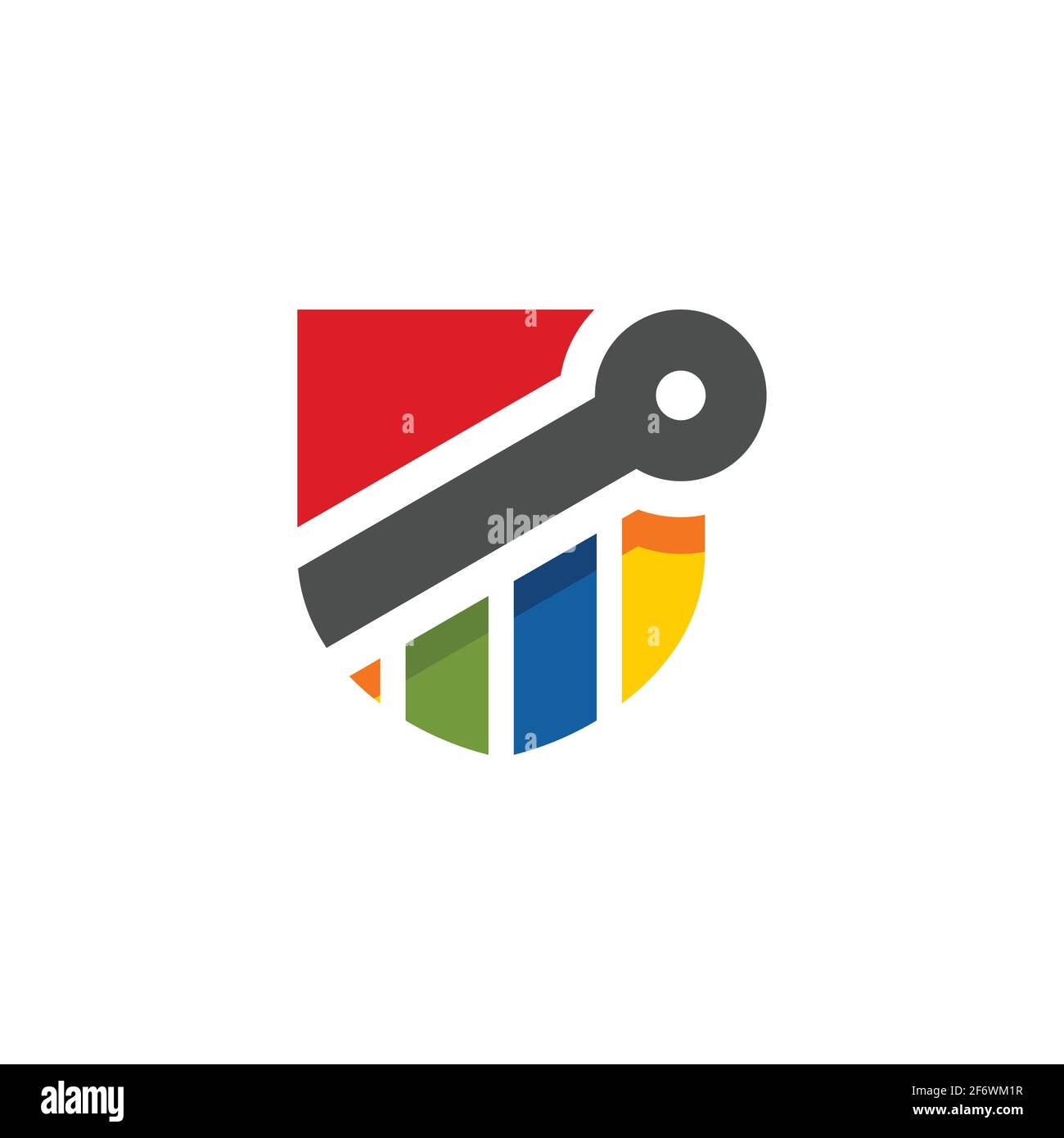 abstract colorful shield shape financial logo. finance arrow bar chart ...