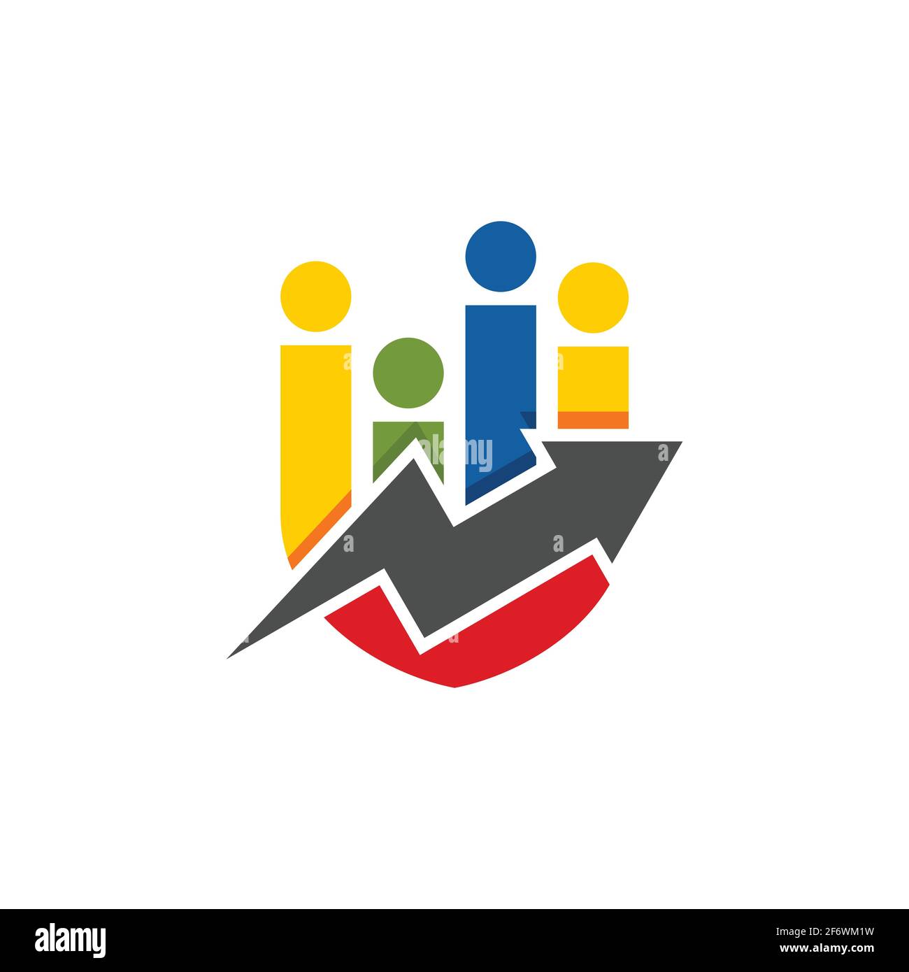 abstract colorful shield shape financial logo. finance arrow bar chart ...