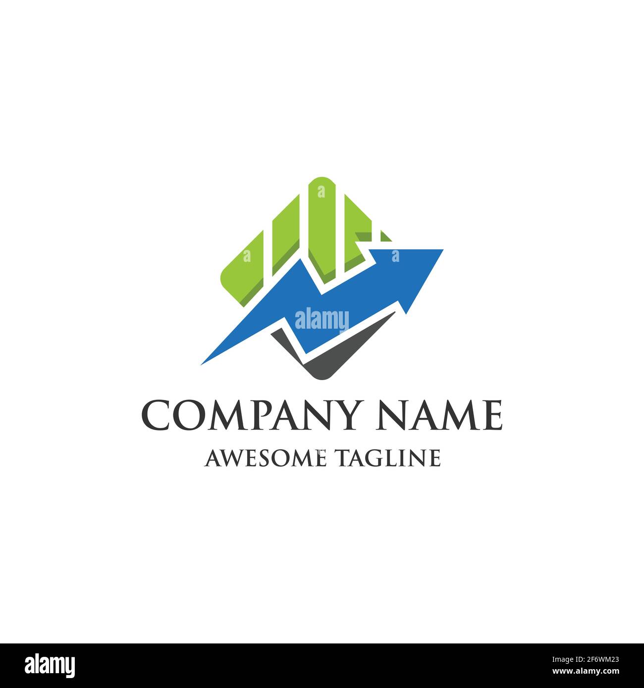 abstract financial market logo. finance bar chart or stock exchange ...