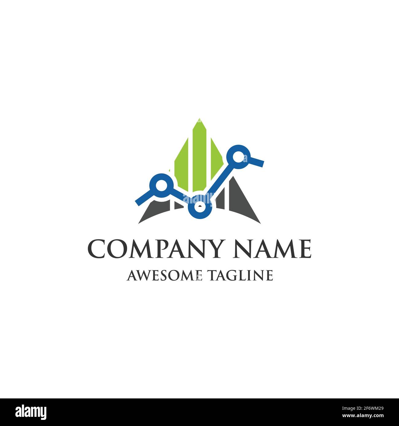 abstract financial market logo. finance bar chart or stock exchange ...