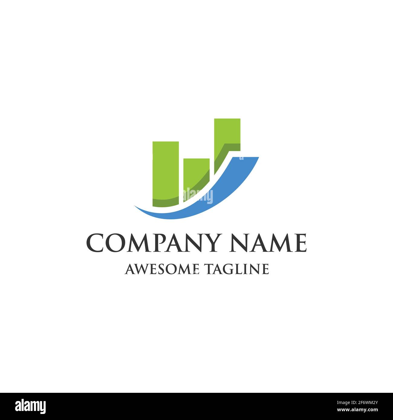 abstract financial market logo. finance bar chart or stock exchange ...