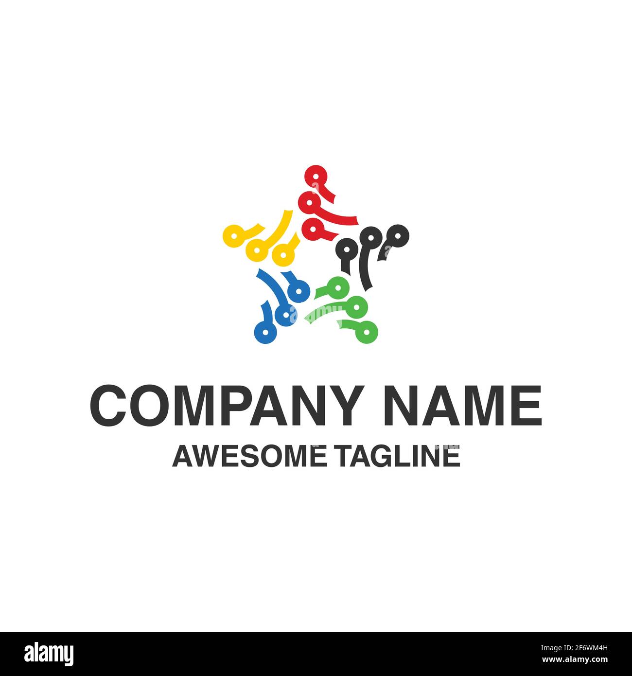 abstract star technology logo. star computer symbol. logo template ...