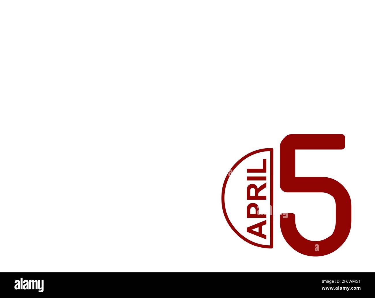 5 April. Today Date of month, Simple calendar icon on background ...