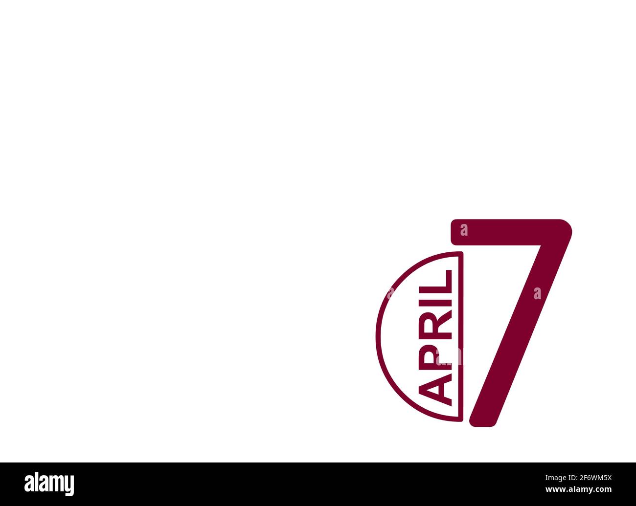 7 April. Today Date of month, Simple calendar icon on background ...