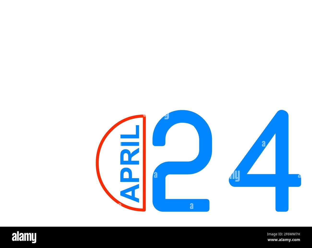 24 April. Today Date of month, Simple calendar icon on background ...