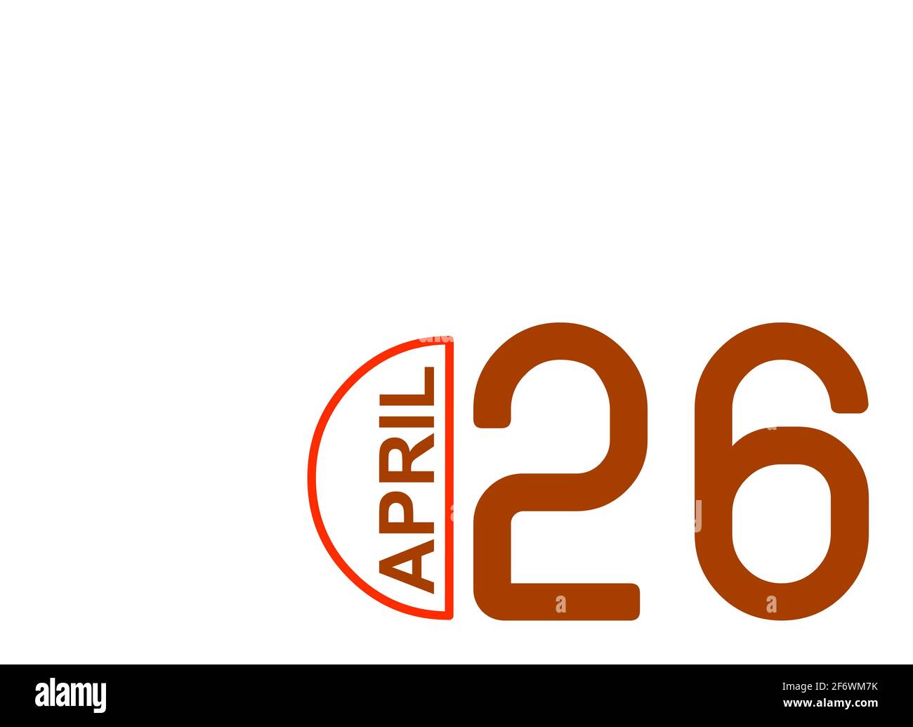 26 April. Today Date of month, Simple calendar icon on background ...