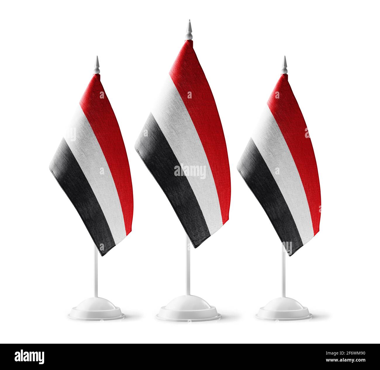 Small national flags of the Yemen on a white background Stock Photo - Alamy