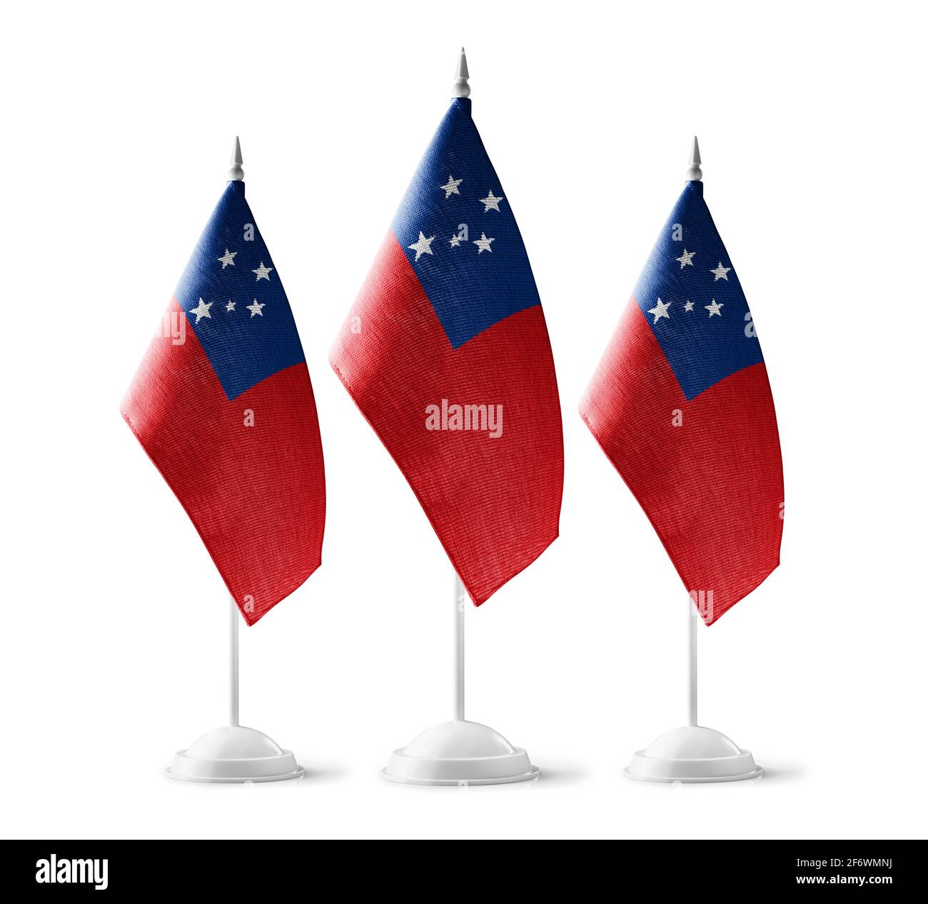Small national flags of the Samoa on a white background Stock Photo - Alamy
