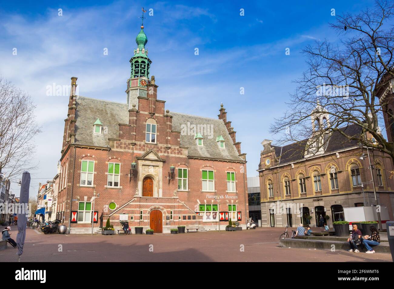 Colorful city hall building on the historic cheese market square in ...