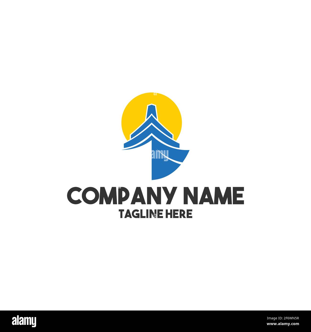 Abstract ship logo - vector modern logo template concept illustration ...
