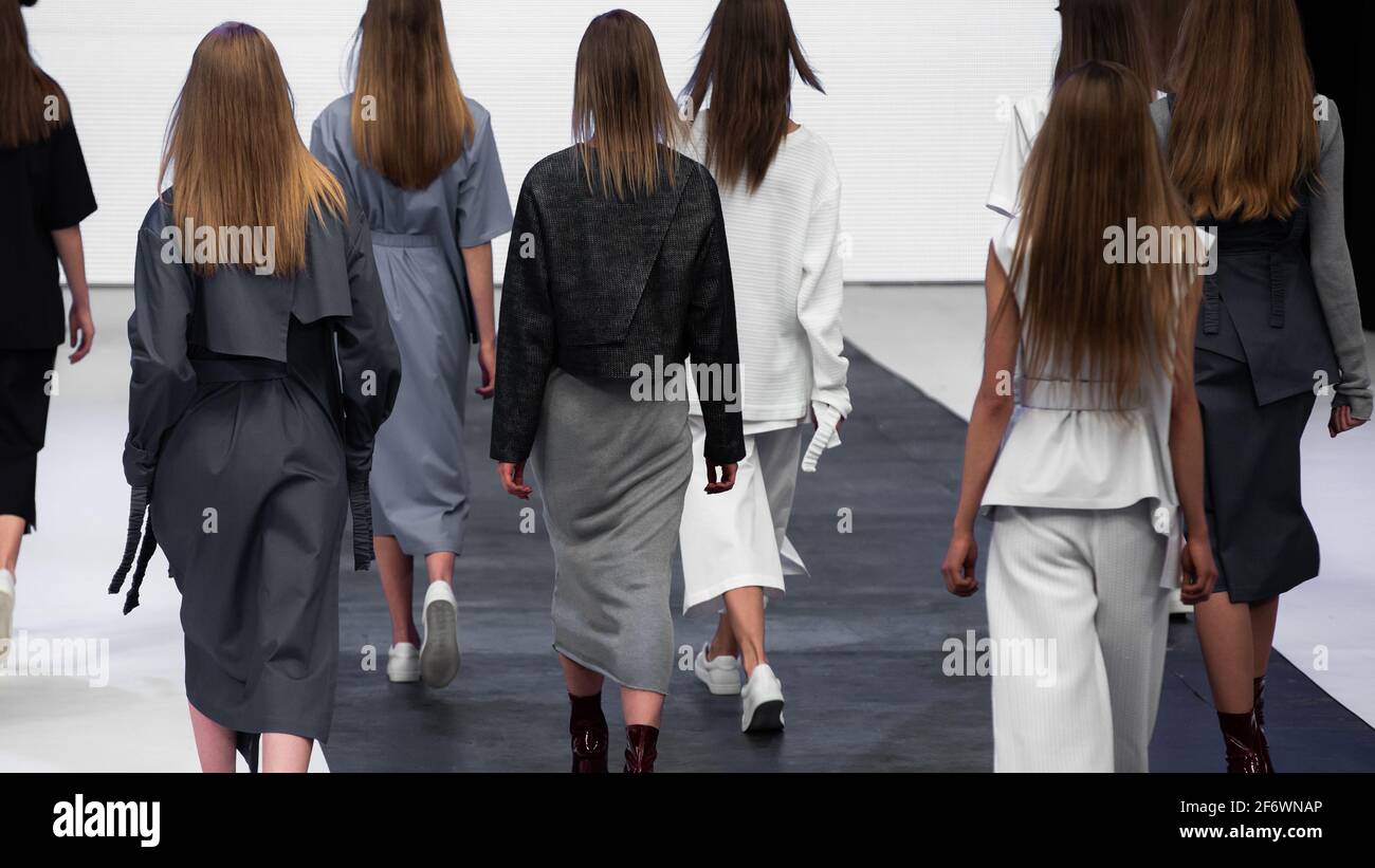 Models walking fashion show finale. Fashion Show, Catwalk Runway Event ...