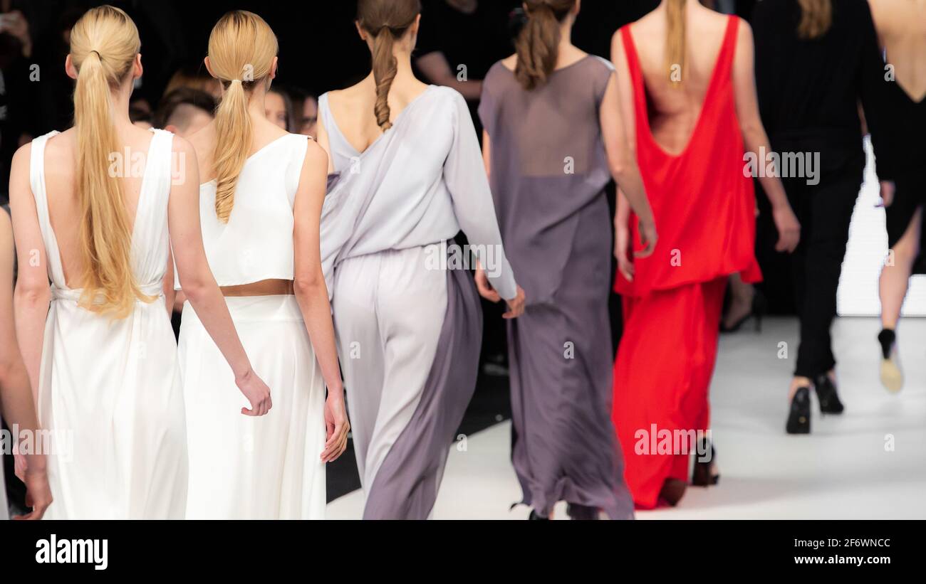 Models walking fashion show finale. Fashion Show, Catwalk Runway Event ...