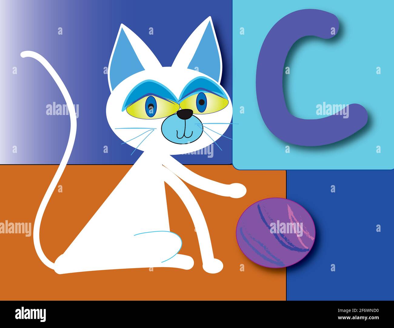 Mid century modern C is for Cat Stock Photo - Alamy