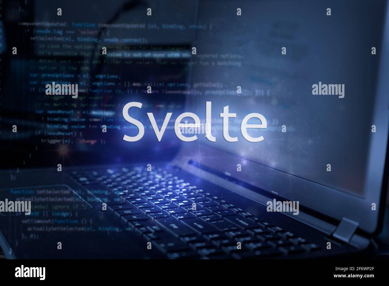 Svelte inscription against laptop and code background. Technology ... Svelte inscription against laptop and code background. Technology ...