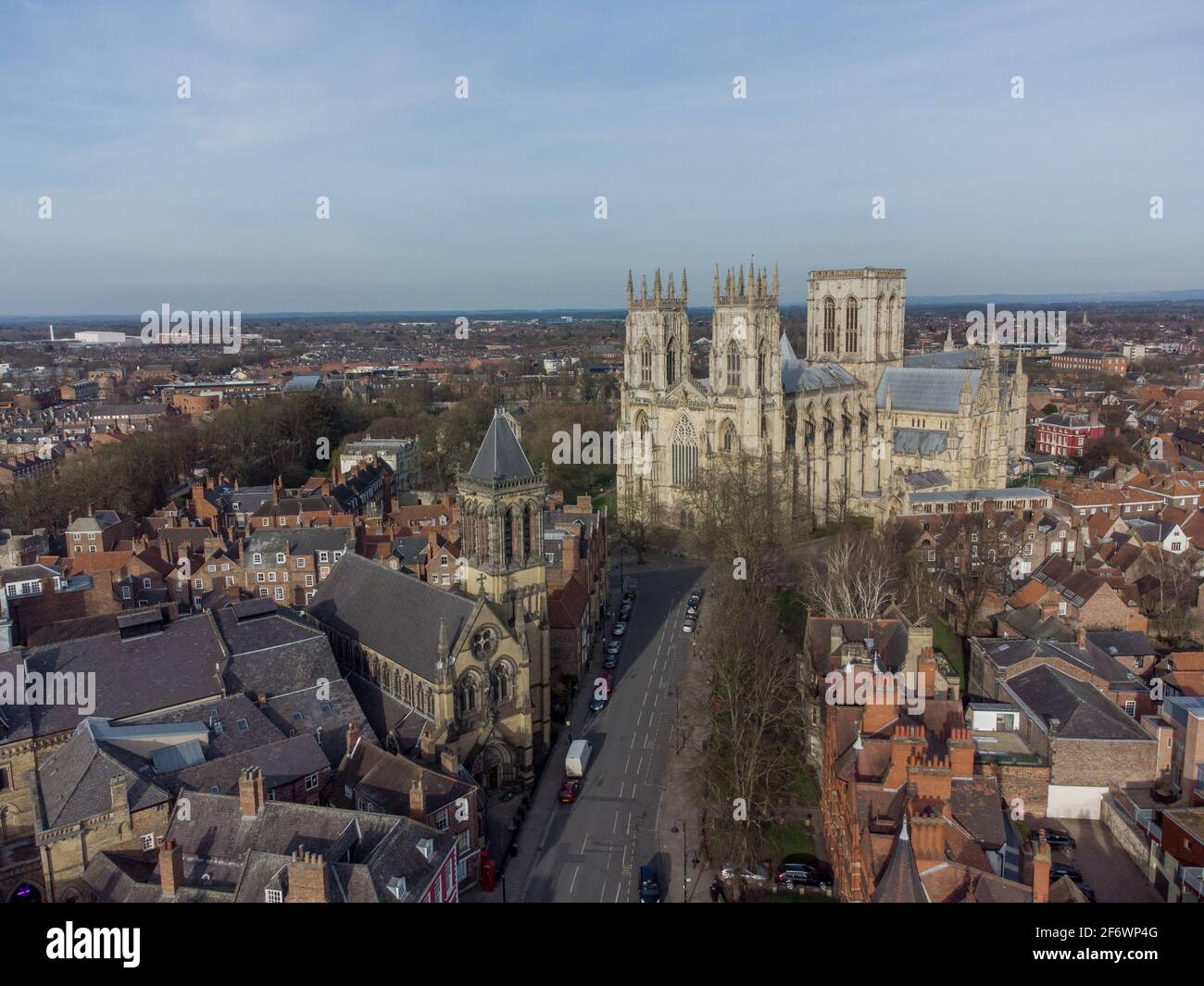 York City Centre aerial view including York Minster showing River and ...