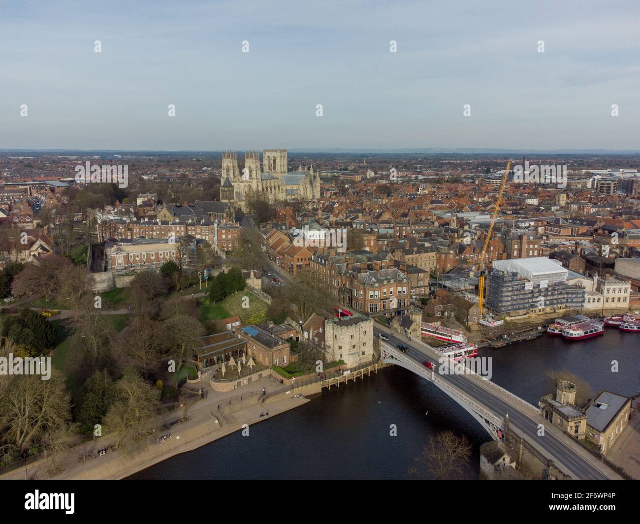 York City Centre aerial view including York Minster showing River and ...