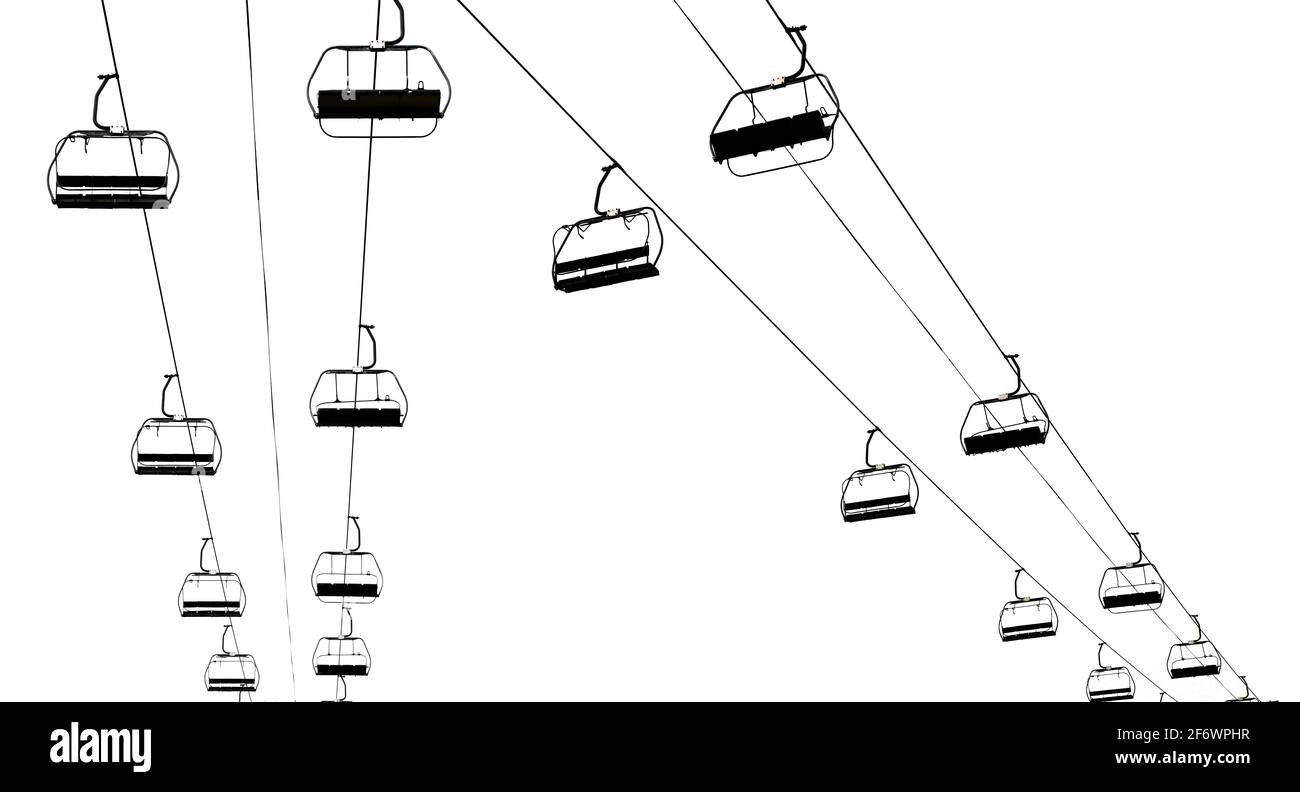 Cableway isolated on a white background Stock Photo - Alamy