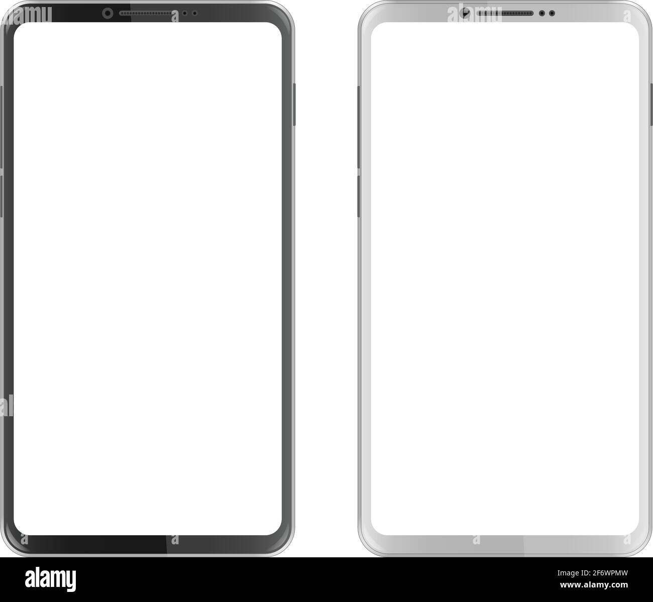 Black and white smartphone with blank screen. vector illustration Stock ...
