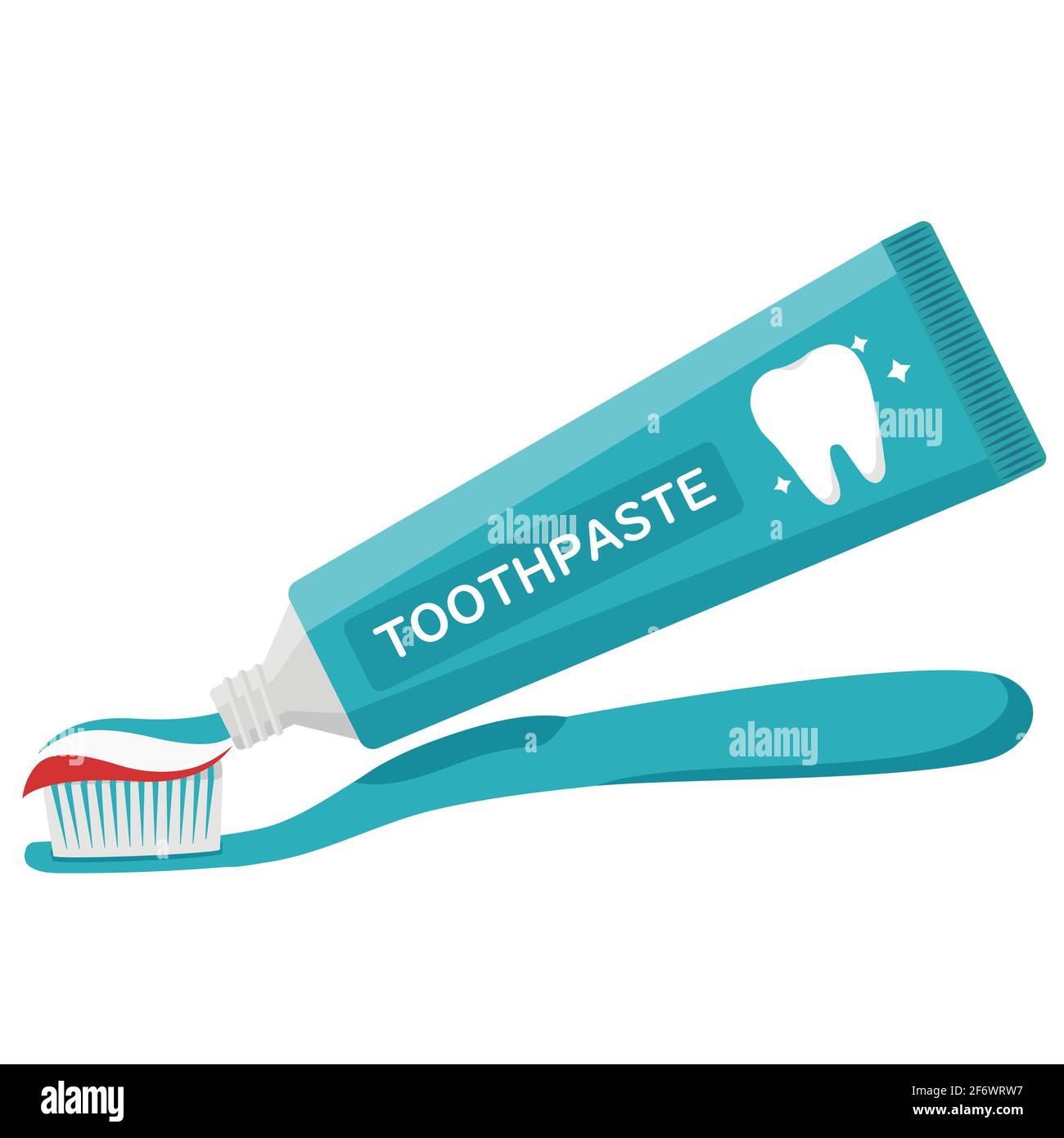 Vector isolated object illustration oral dental care toothbrush and ...