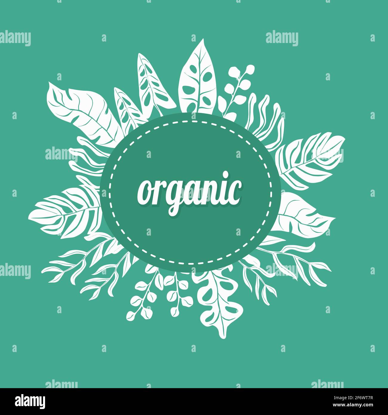 Greeen white frame for any organic presentation vector illustration ...