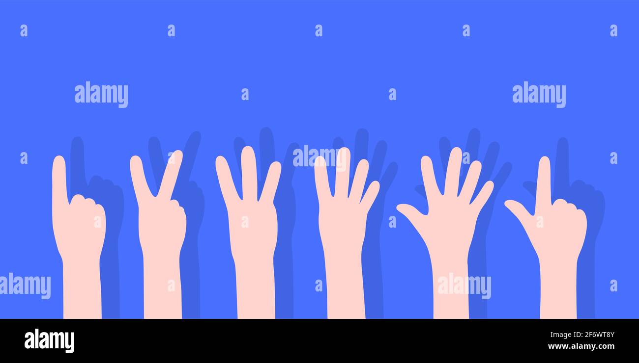 cartoon set of counting hands Stock Vector Image & Art - Alamy