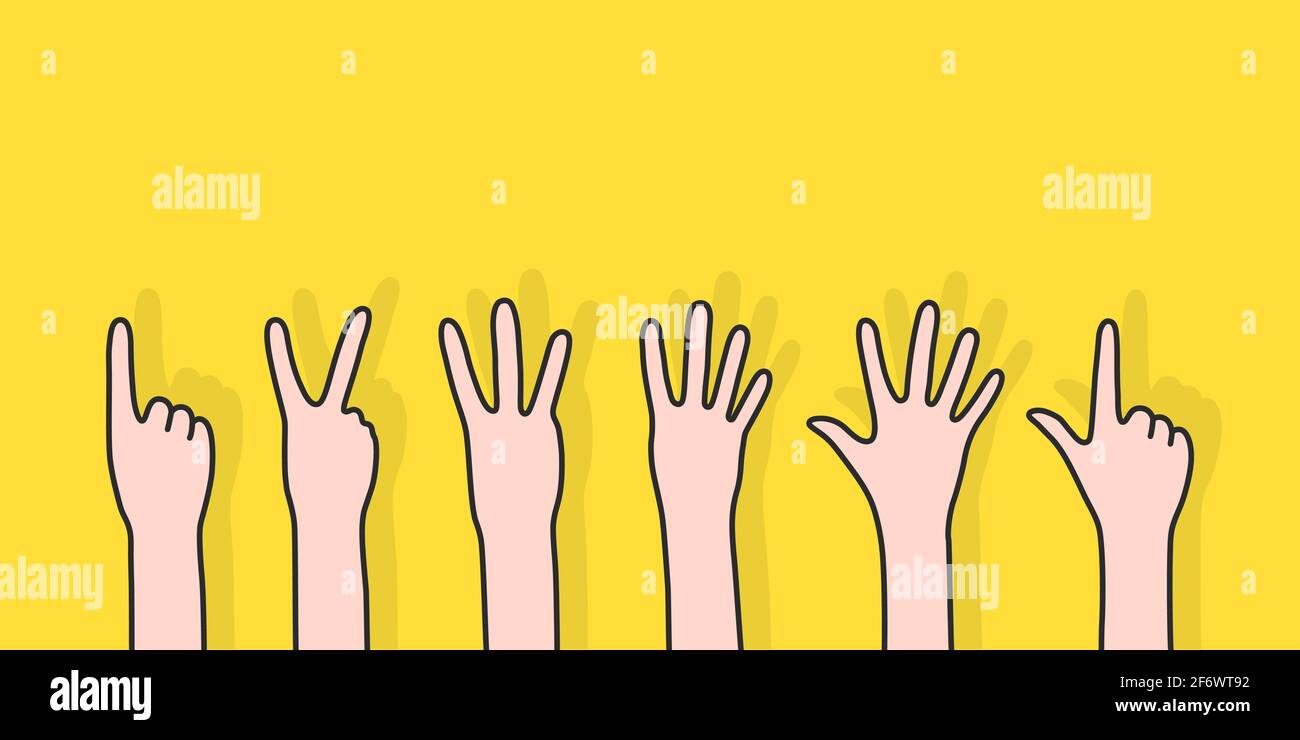 set of linear counting hands Stock Vector Image & Art - Alamy