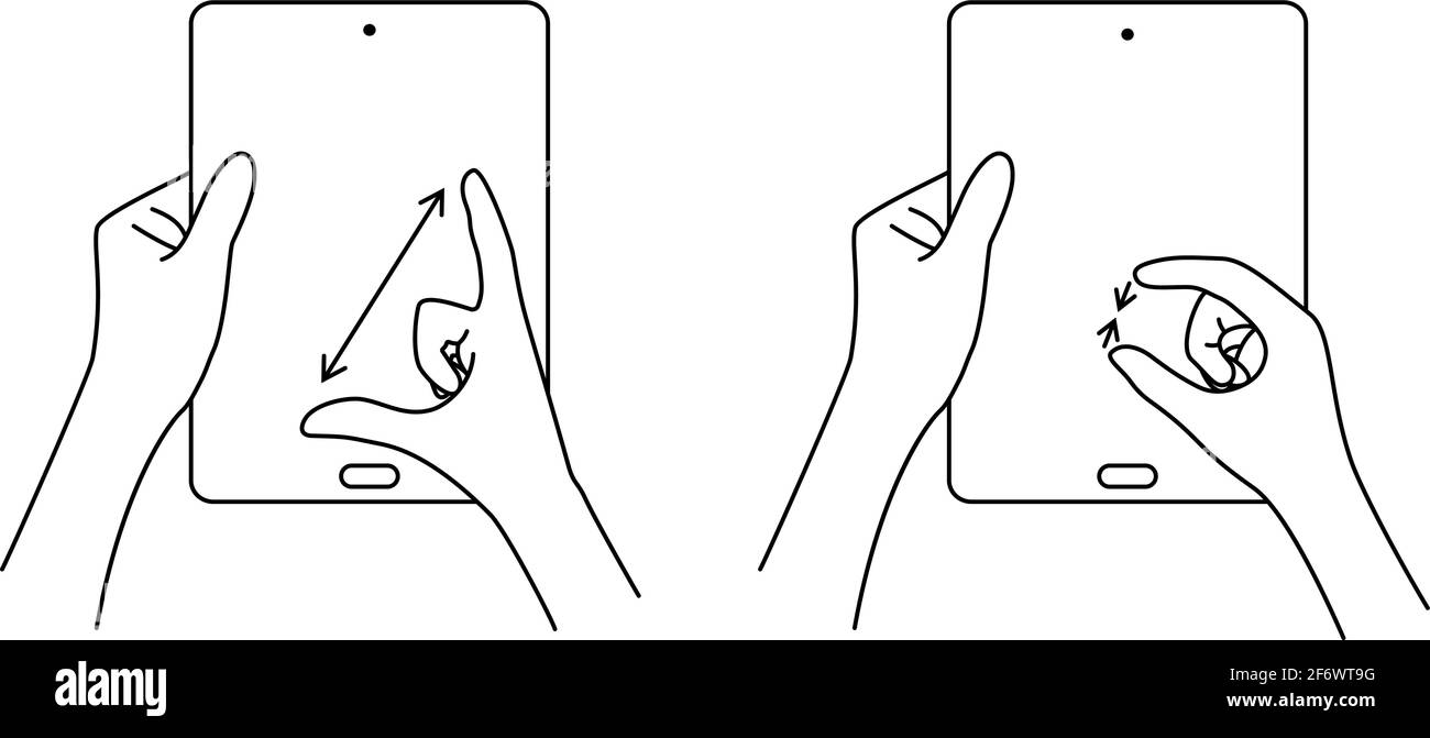 multi touch hand gestures for tablet Stock Vector Image & Art - Alamy