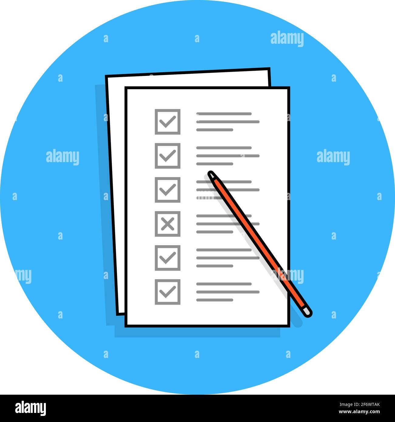Check list blue round hi-res stock photography and images - Alamy