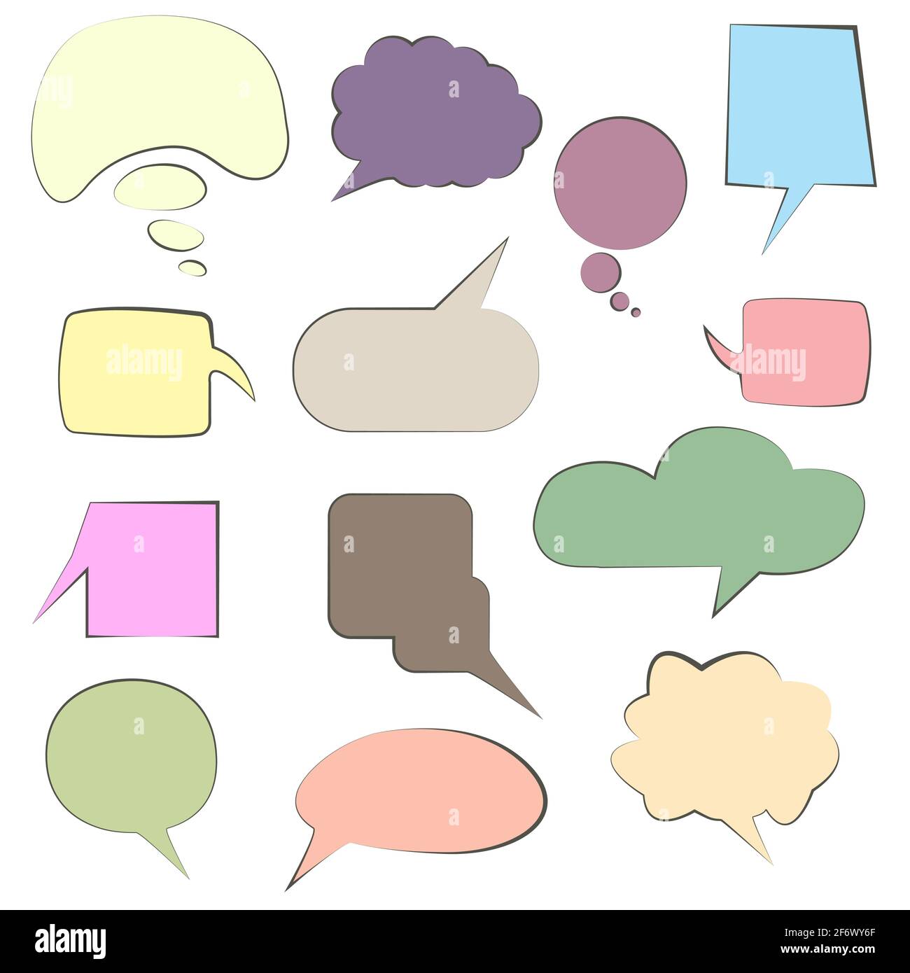 Set of colorful speech bubbles speech bubbles. Discussion bubbles ...