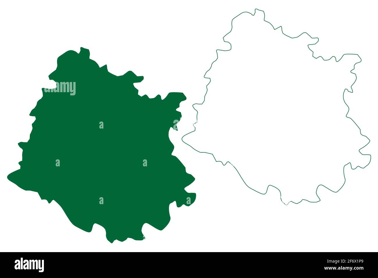 Palwal district (Haryana State, Republic of India) map vector ...