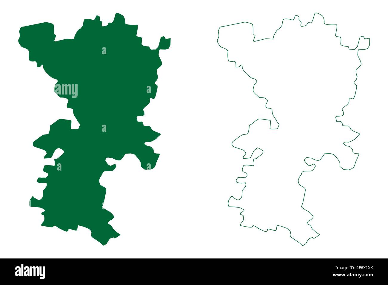 Mahendragarh district (Haryana State, Republic of India) map vector ...