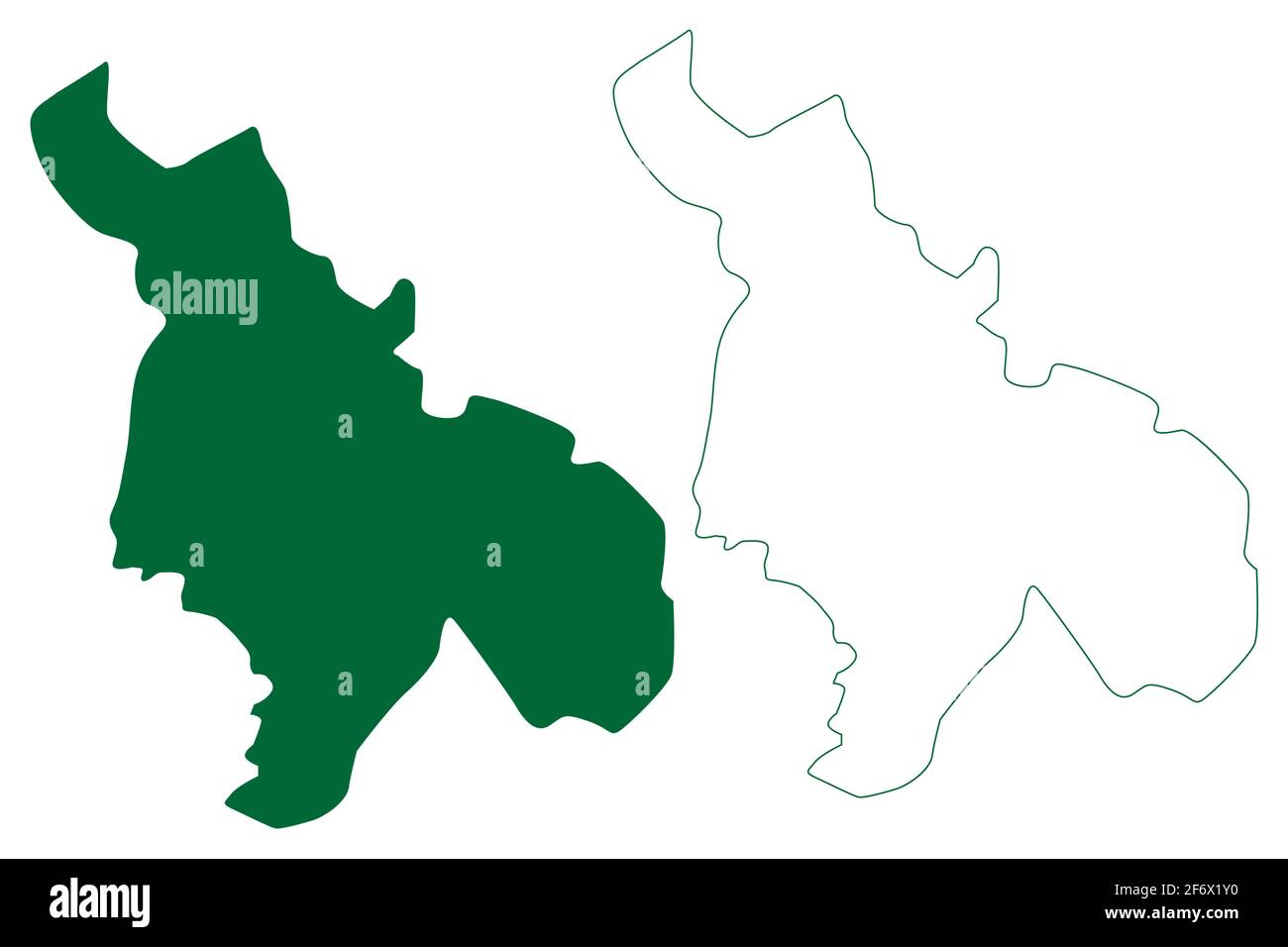 Panchkula district (Haryana State, Republic of India) map vector ...