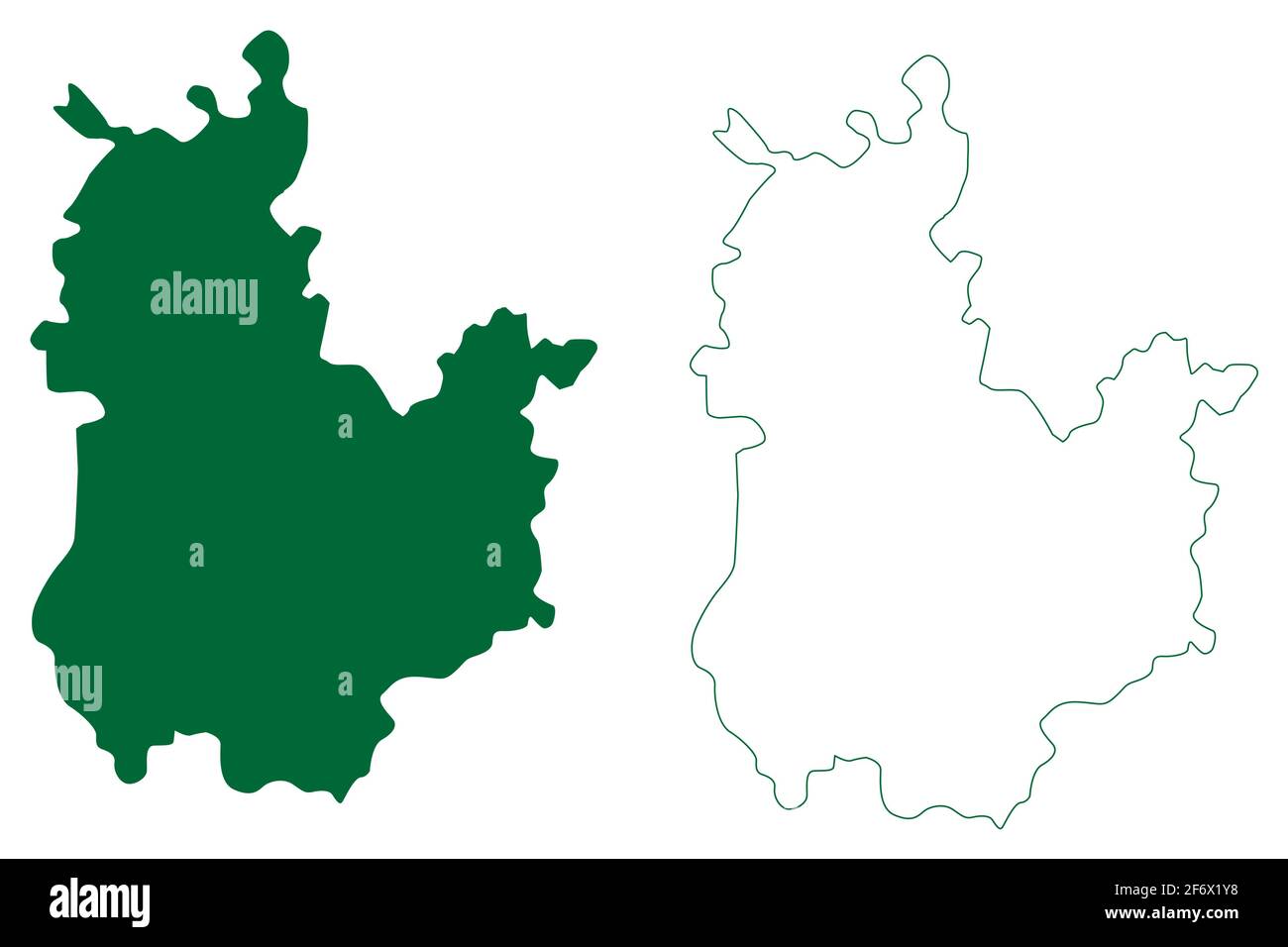 Kaithal district (Haryana State, Republic of India) map vector ...