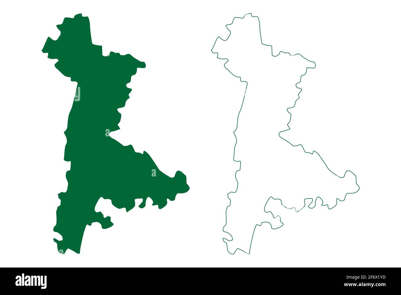 Nuh district (Haryana State, Republic of India) map vector illustration ...