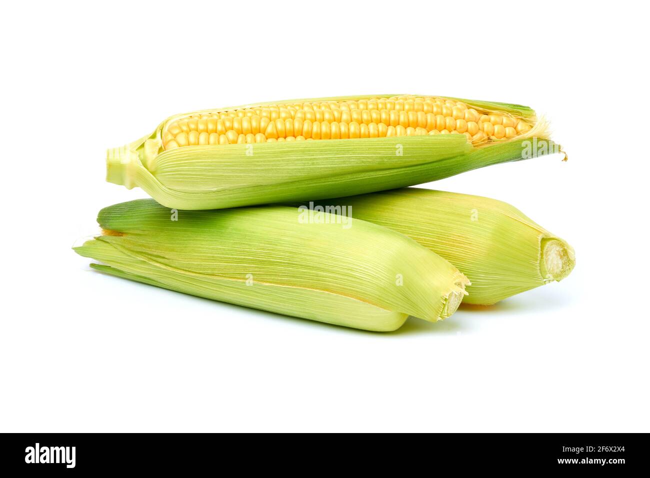 Fresh organic corn cob isolated on white background Stock Photo - Alamy