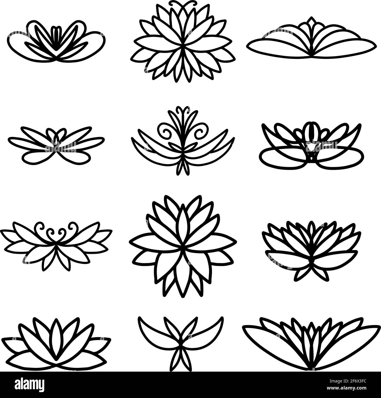 symmetrical Floral Icon Designs for Logos Stock Vector Image & Art - Alamy