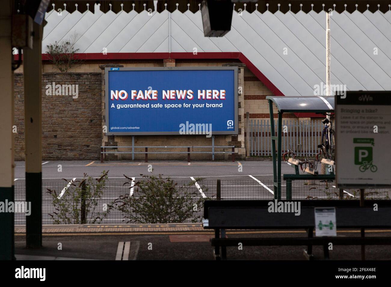 No Fake News Here advertising billboard by Global, railway station ...