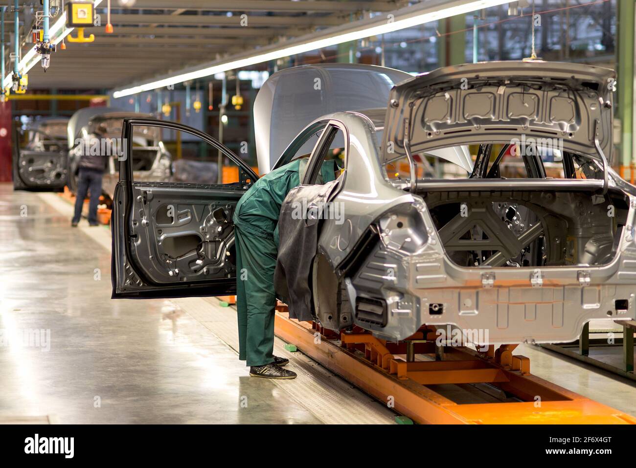 The production line for the assembly of new vehicles Stock Photo - Alamy