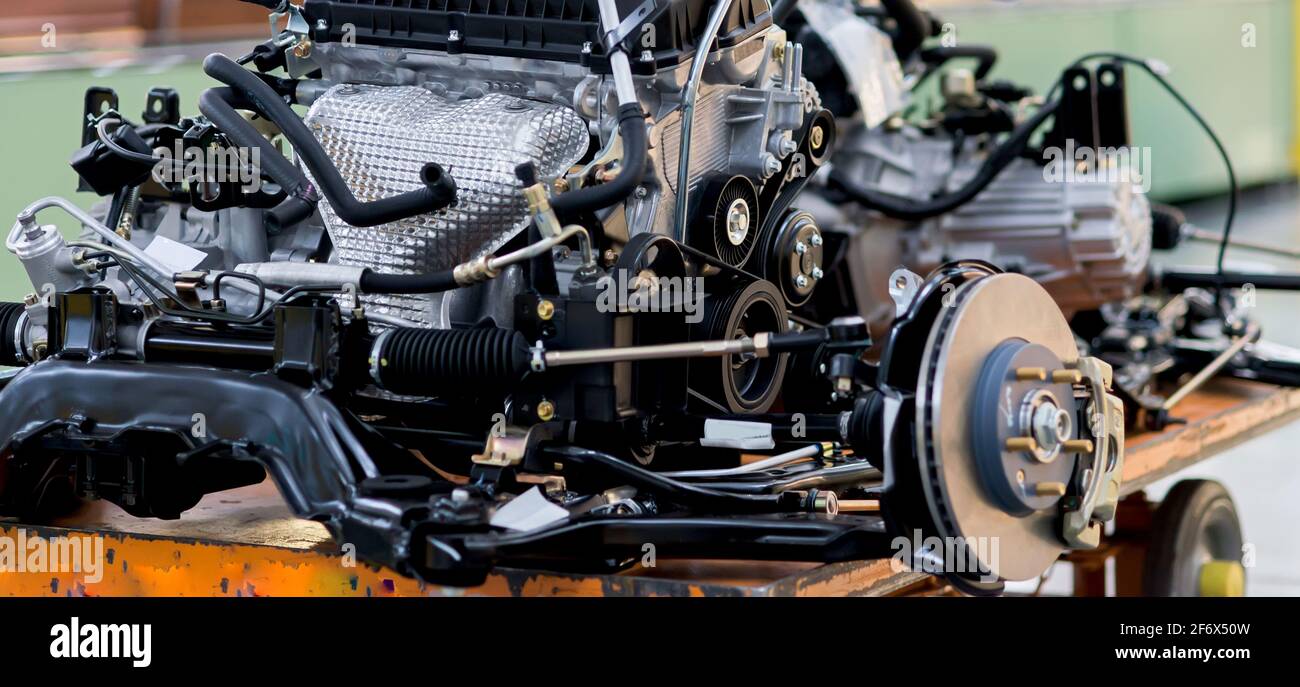 New car engine in the automobile factory Stock Photo - Alamy