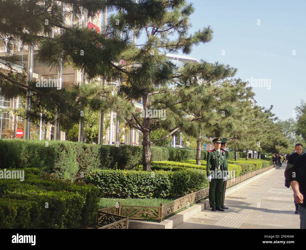Beijing 25 October 2019: Two male Chinese police officers standing ...
