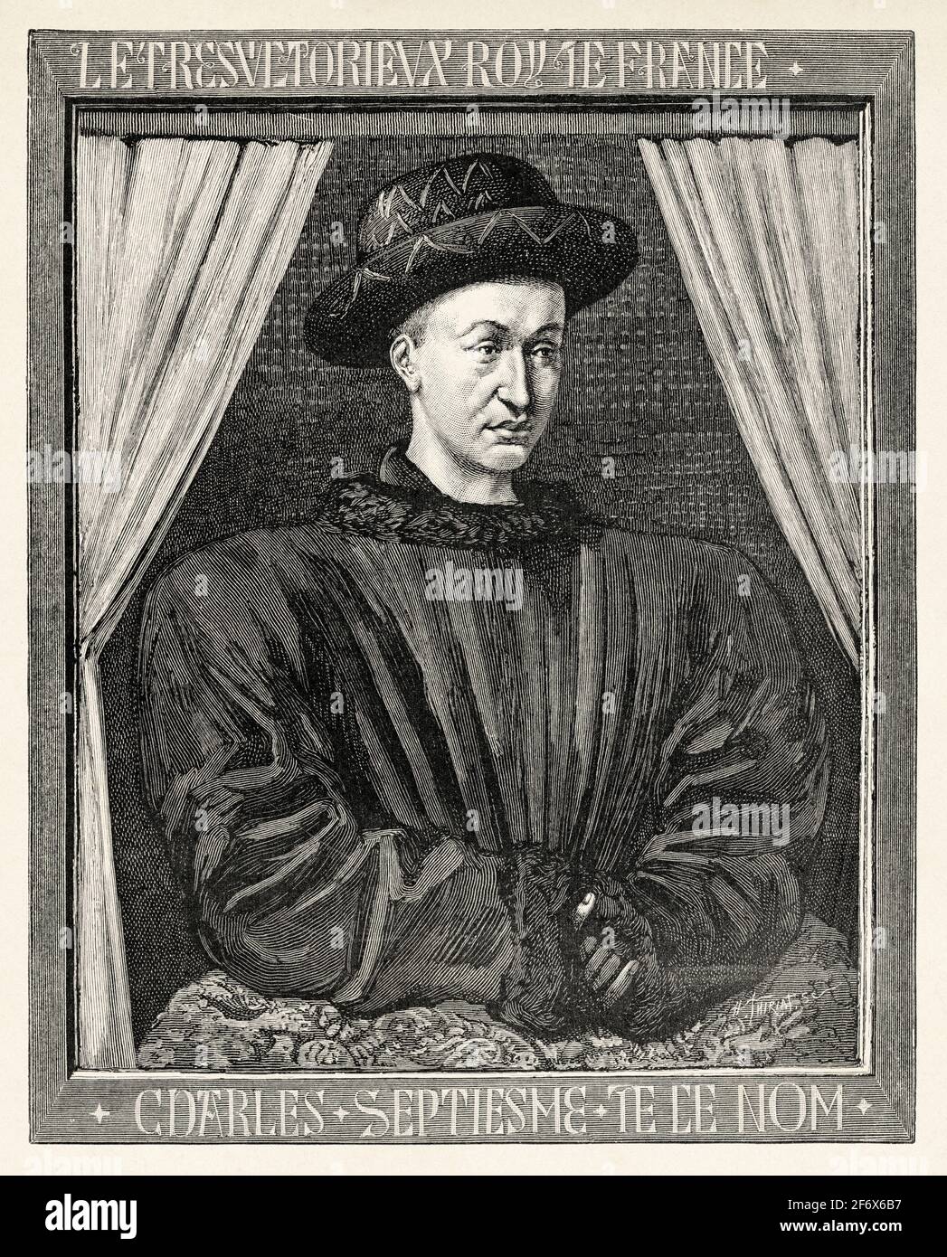 Portrait of Charles VII, King of France (1403-1461) France, Europe. Old ...