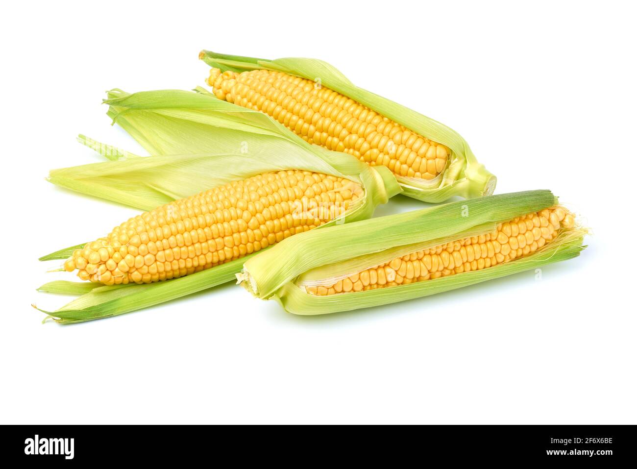 Fresh organic corn cob isolated on white background Stock Photo - Alamy