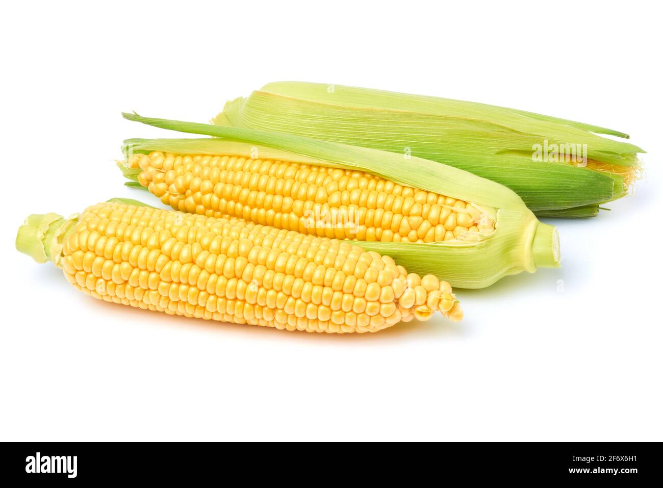 Fresh organic corn cob isolated on white background Stock Photo - Alamy