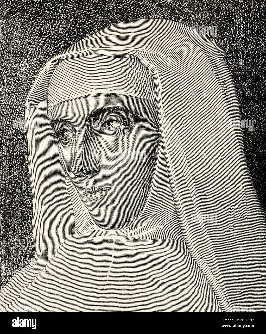 Portrair of a visiting Nun. The Order of the Visitation of Santa María ...